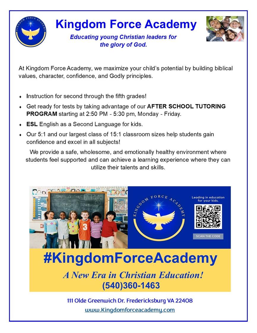 Kingdom Force Academy (2024 Profile) - Fredericksburg, VA